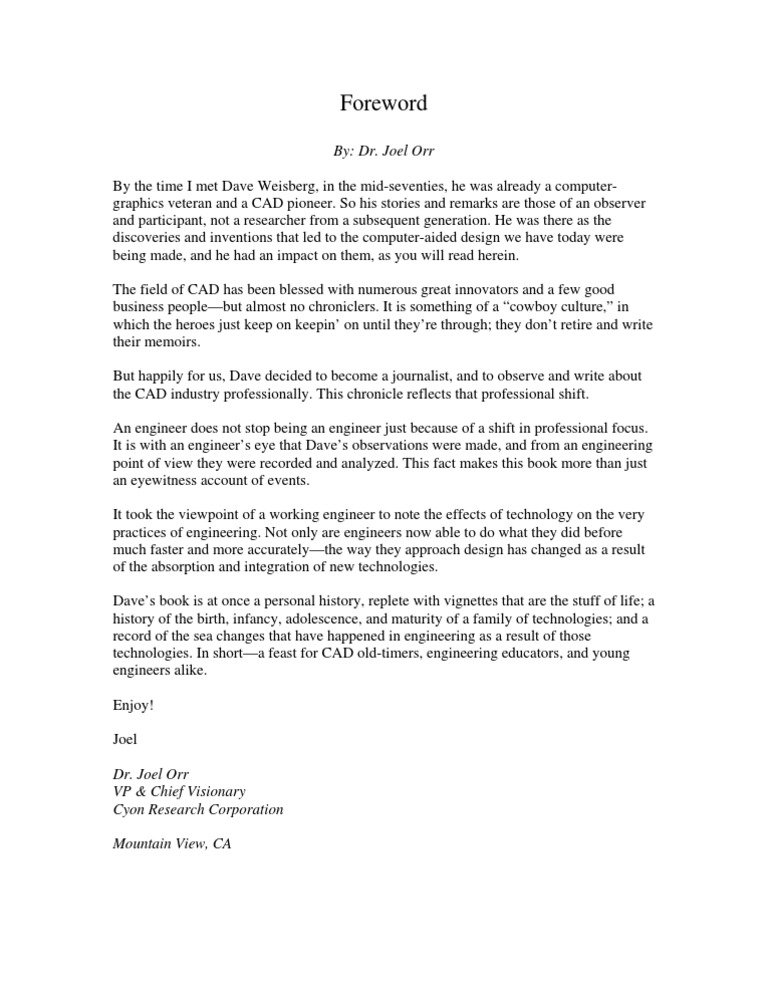 The Engineering Design Revolution - CAD History - 000 Foreword | PDF