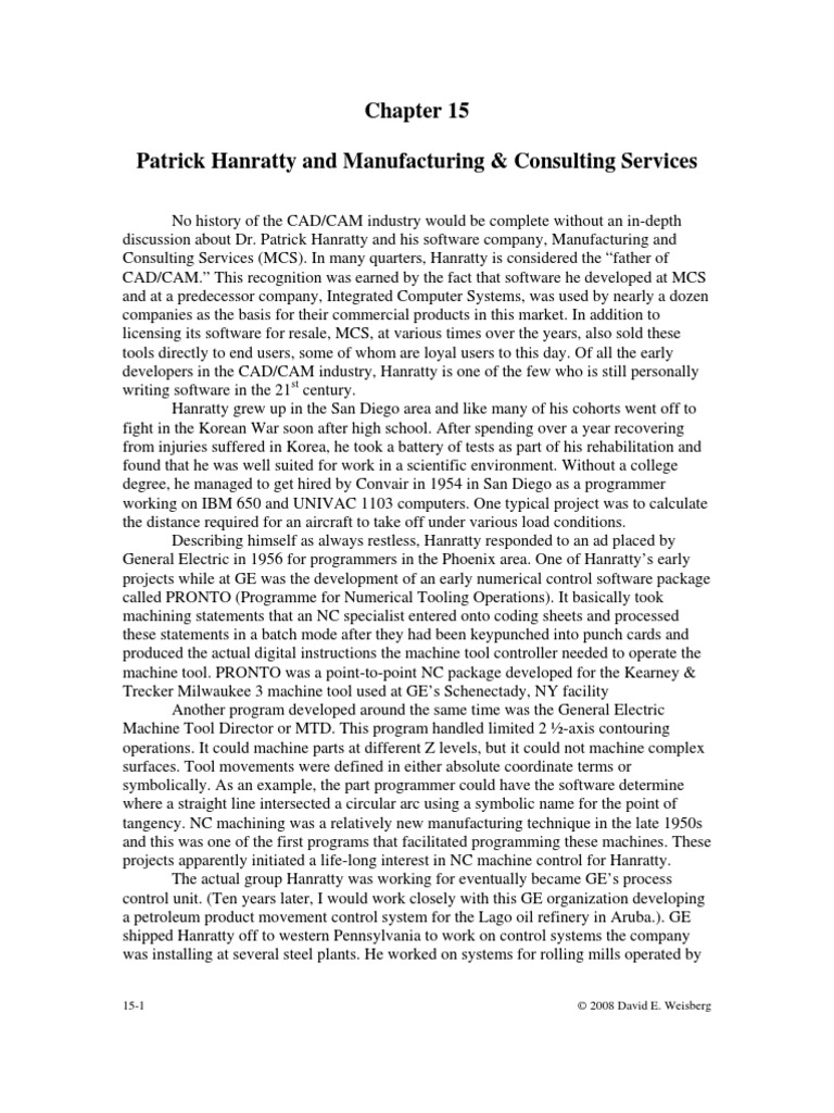 The Engineering Design Revolution - CAD History - 15 Patrick Hanratty ...