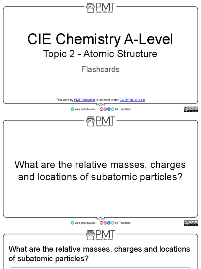 Flashcards - Topic 2 Atomic Structure - CIE Chemistry A-Level PDF | PDF Flashcards - Topic 2 Atomic Structure - CIE Chemistry A-Level PDF | PDF