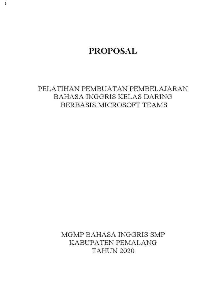 PROPOSAL MGMP Bahasa Inggris | PDF
