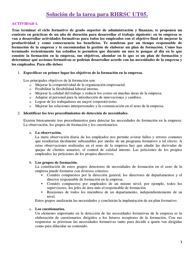 Solucion RHRSC UT05 | PDF | Finanzas y dinero