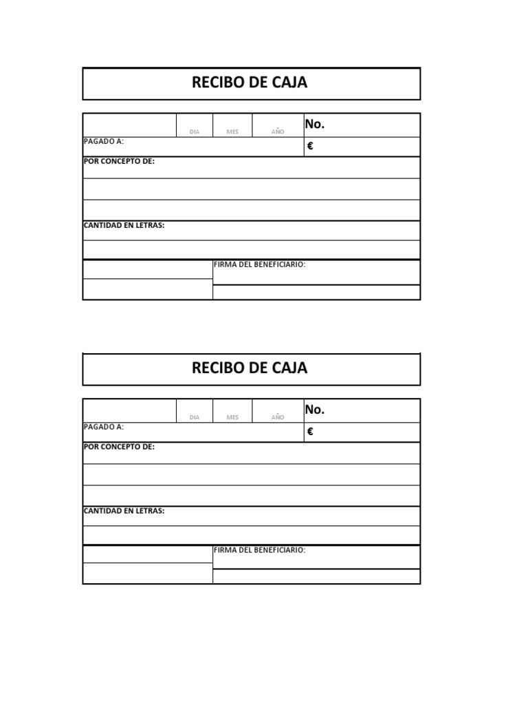 Recibo Caja Menor | PDF