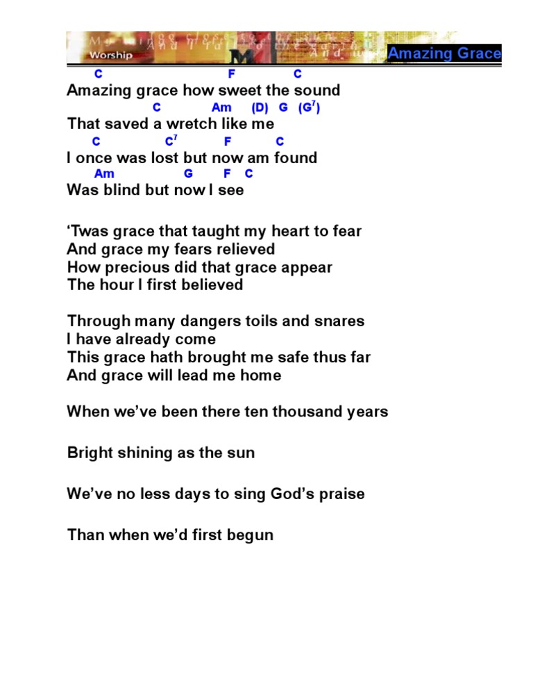 Amazing Grace in C | PDF