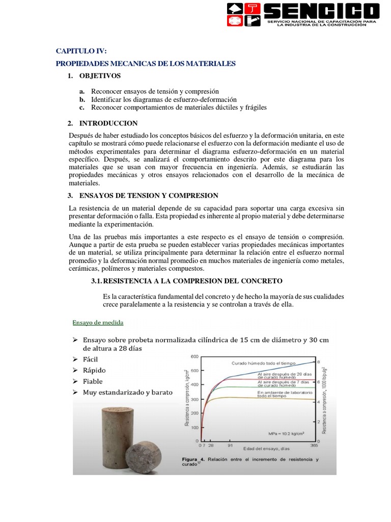 Capitulo Iv Propiedades Mecanicas de Los Materiales PDF | PDF