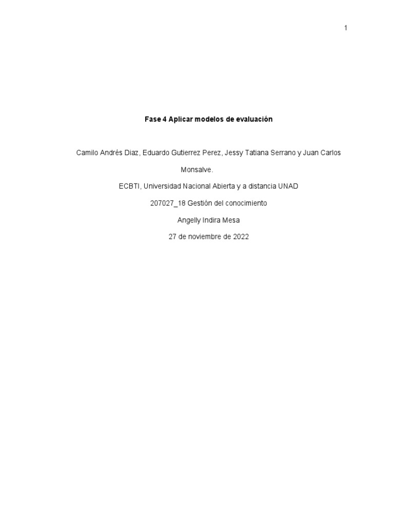 Fase 4 Gestion Del Conocimieto Final | PDF | Innovación | Conocimiento ...