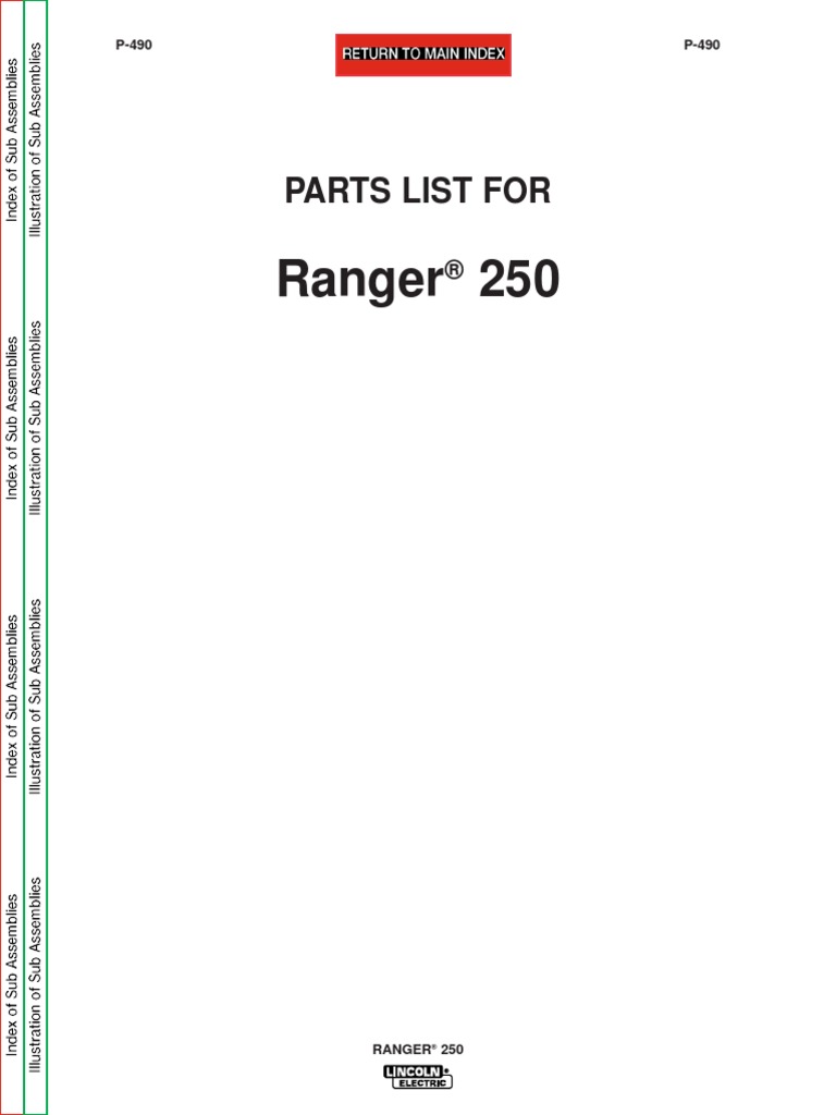 Ranger 250 Manual de Parte | PDF