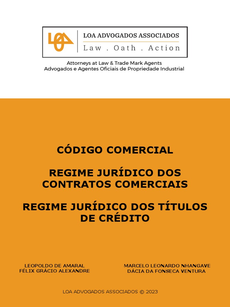 Colectânea Do Novo Código Comercial e Os Regimes Jurídicos Dos ...