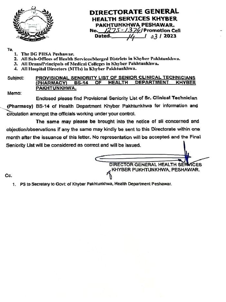 New Seniority List of Pharmacy 2023 PDF | PDF