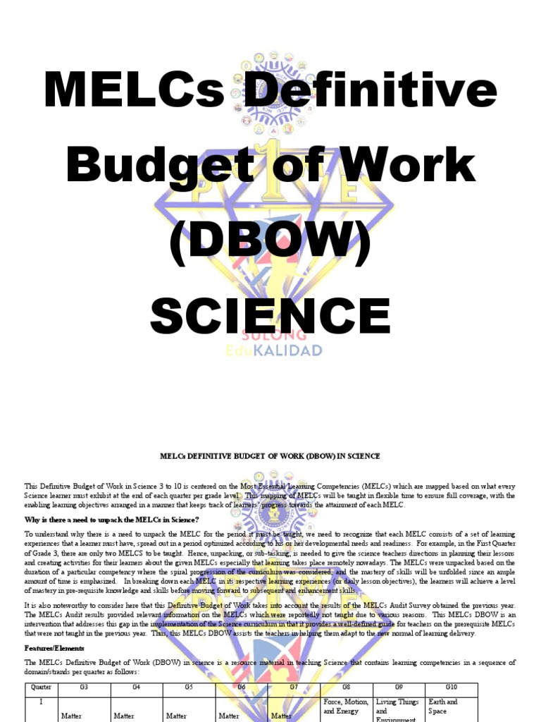 SCIENCE - DBOW - 3rd Quarter | PDF | Science & Mathematics