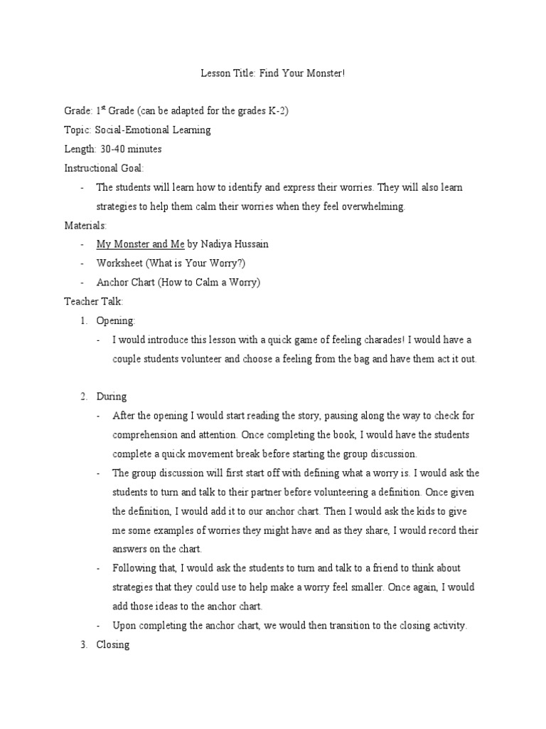 Lesson Plan For Final Project | PDF