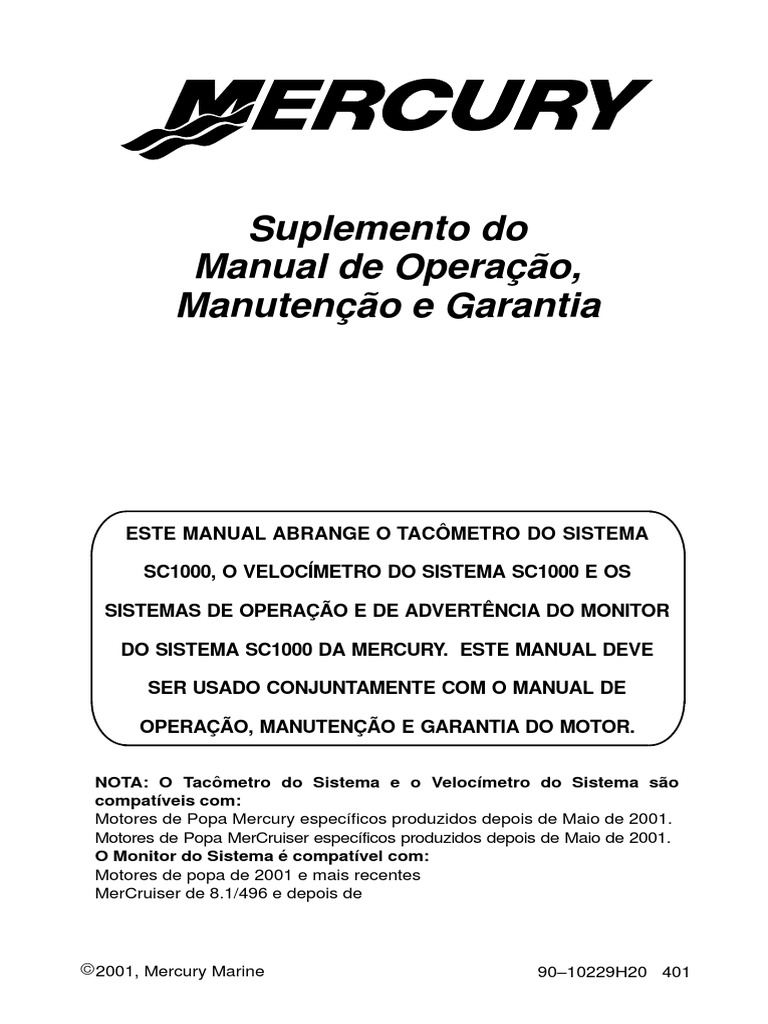 Manual do Monitor SC1000 da Mercury | PDF | Casa e Jardim | Computadores