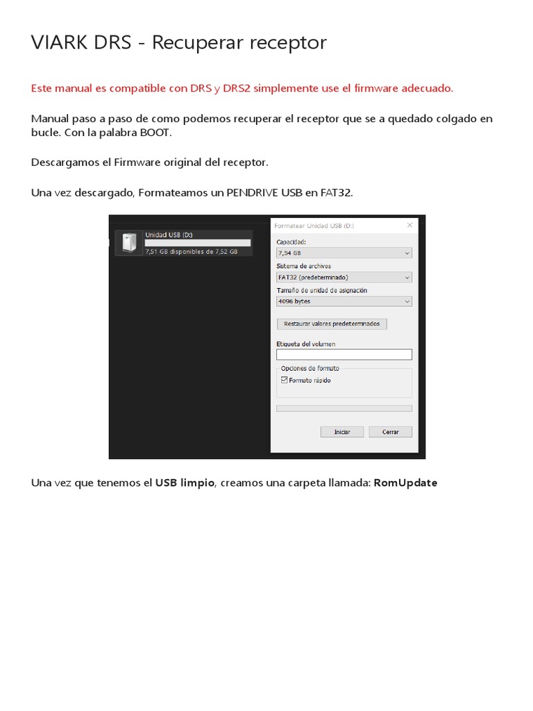 VIARK Droi-DRS - Recuperar Receptor | PDF