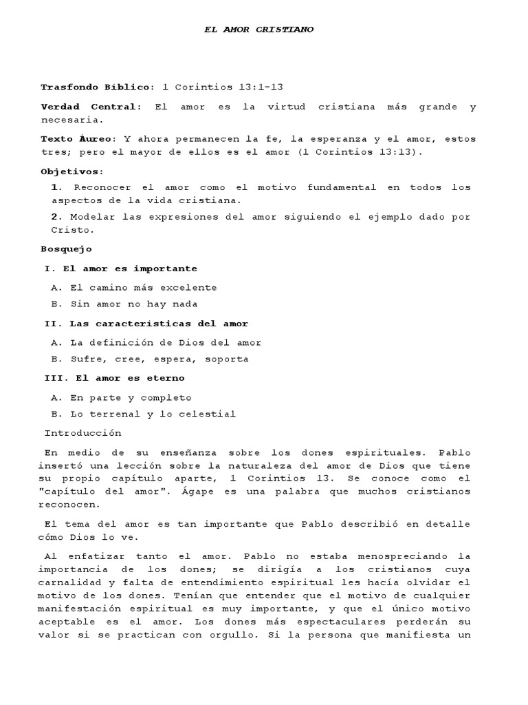 Características del Amor Cristiano | PDF