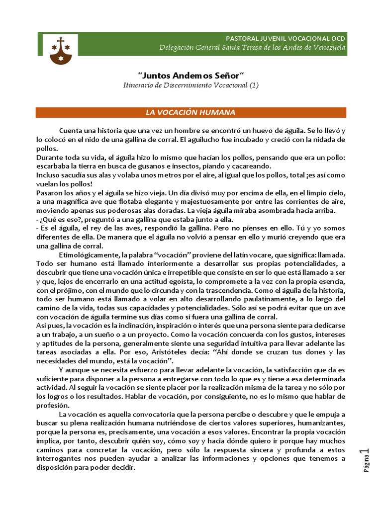 Discernimiento Vocacional Juvenil | PDF