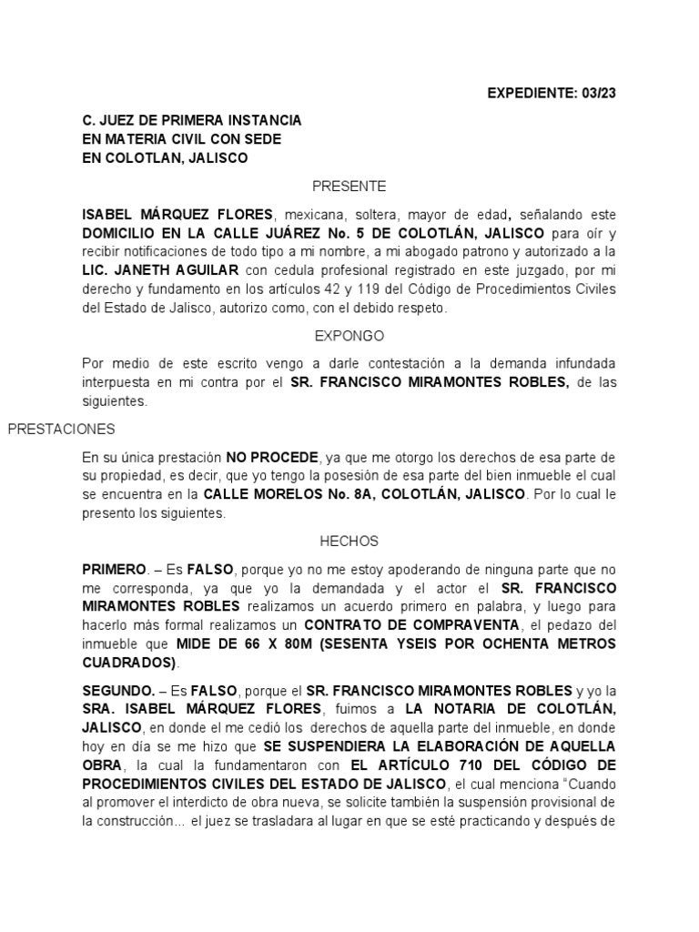 Contestación_de_demanda | PDF