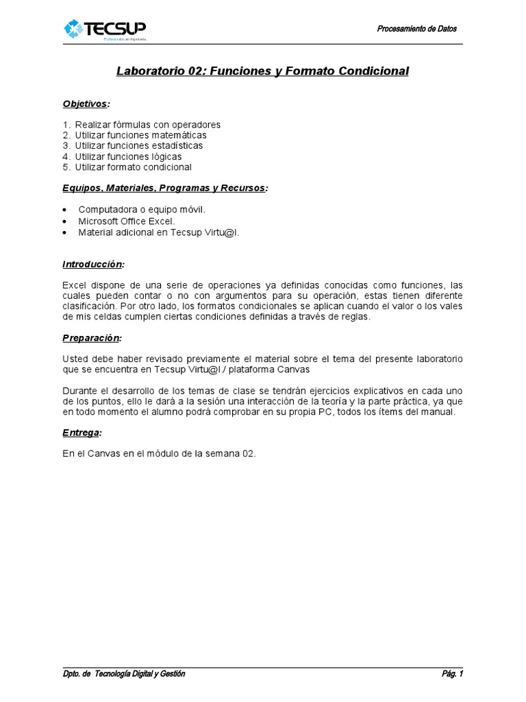 L02 Funci Matem Estad Forma Condi | PDF | Informática