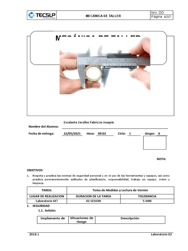 Laboratorio VERNIER.docx | PDF | Metrología | Science
