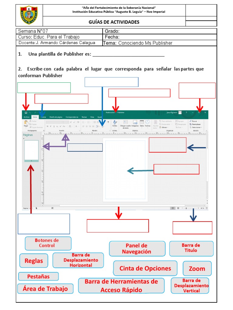 Partes de la Interfaz de Publisher | PDF