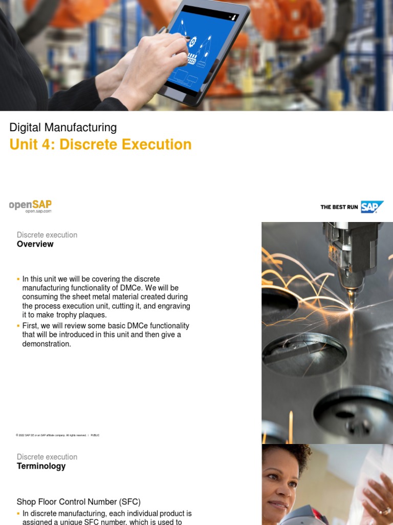 openSAP dmc1 Unit 4 Discrete Execution Presentation | PDF | Trademark | Information
