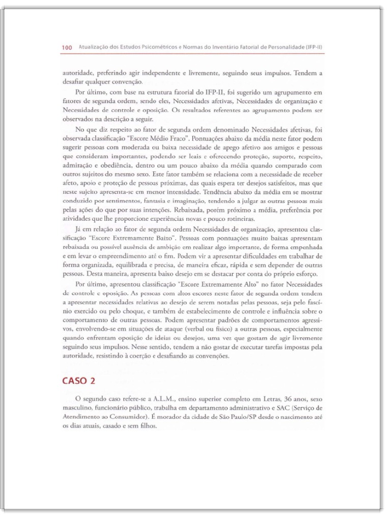 IFP II- Inventário Fatorial de Personalidade.pdf | PDF