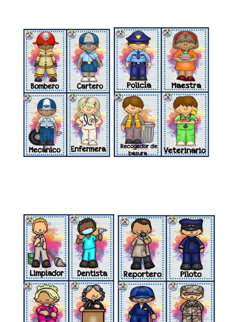 Tarjetas Profesiones | PDF