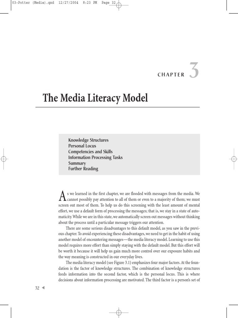 4889 Potter Chapter 3 Media Literacy Model PDF | PDF