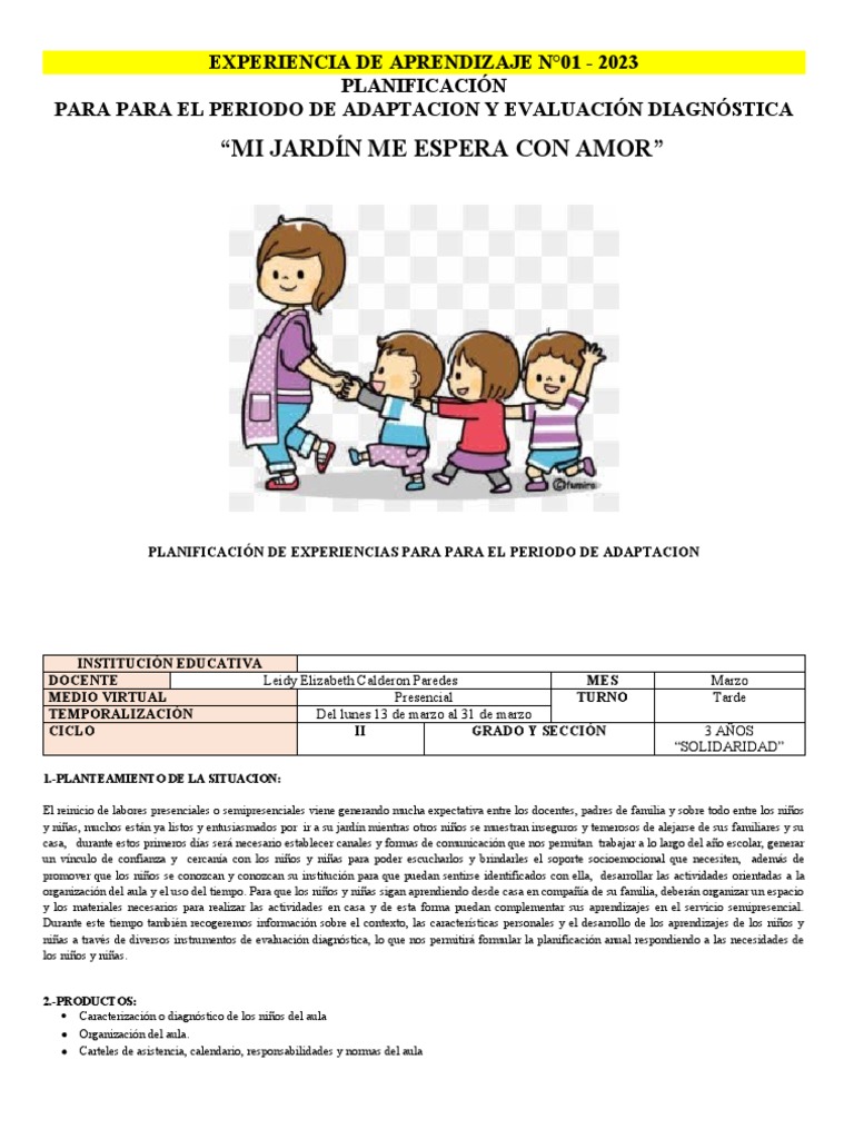 Planificación y Evaluación para Niños de 3 Años | PDF