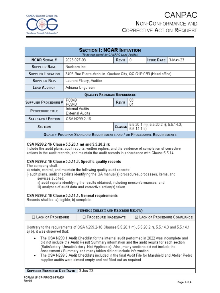 NCAR 2023-027-03 Audits R0 | PDF | Computers | Technology & Engineering