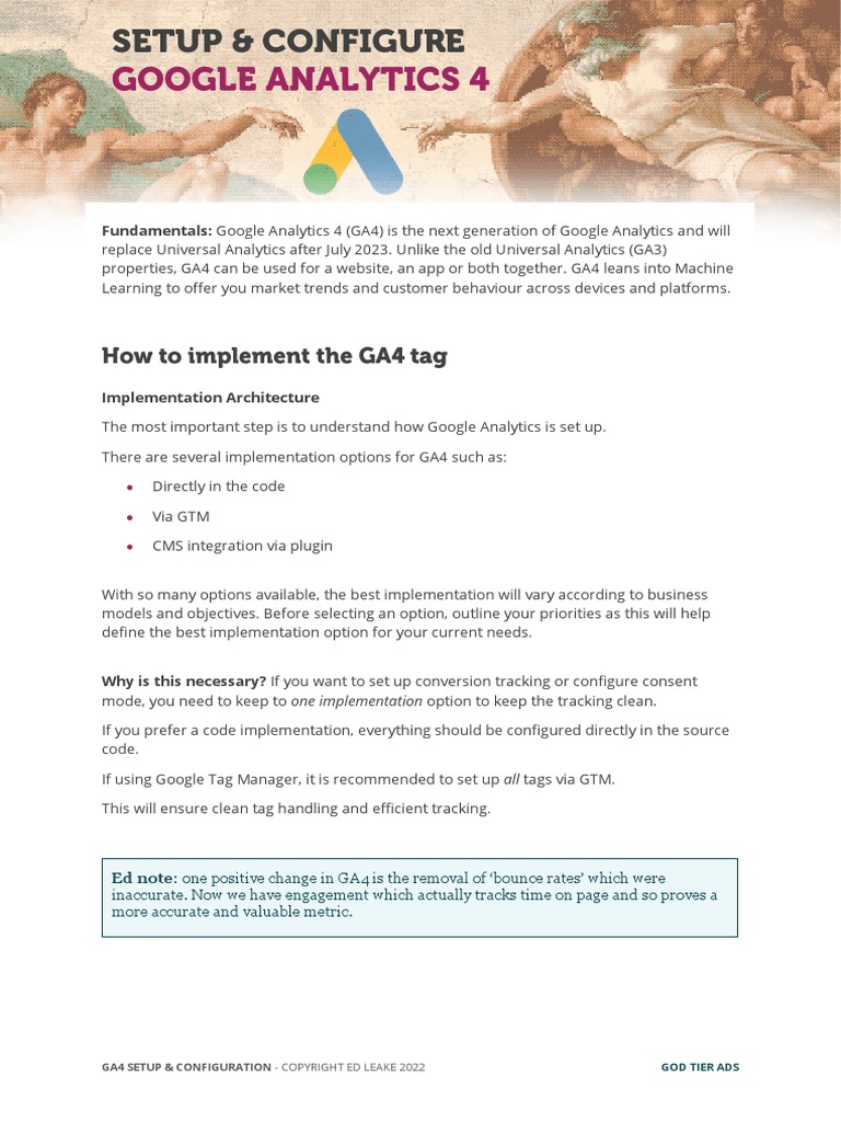 GA4 Configuration and Setup PDF | PDF | Business | Computers