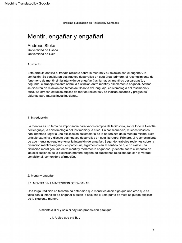Stokke Andreas Lying Deceiving And Misleading TRADUCIDO PDF
