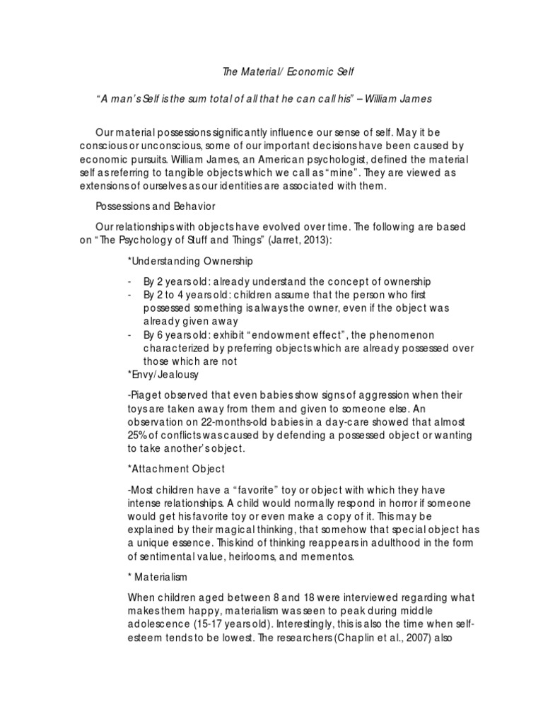 The Material Self | PDF