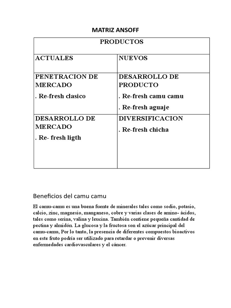 Matriz Ansoff | PDF