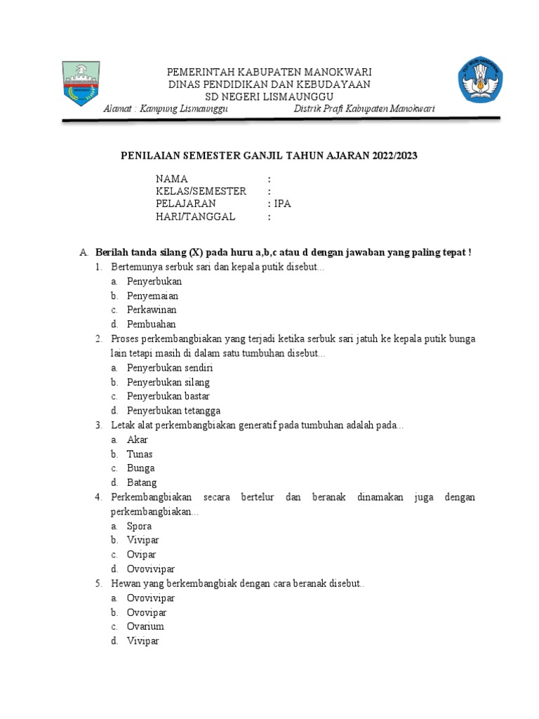 SOAL IPA Kelas VI | PDF