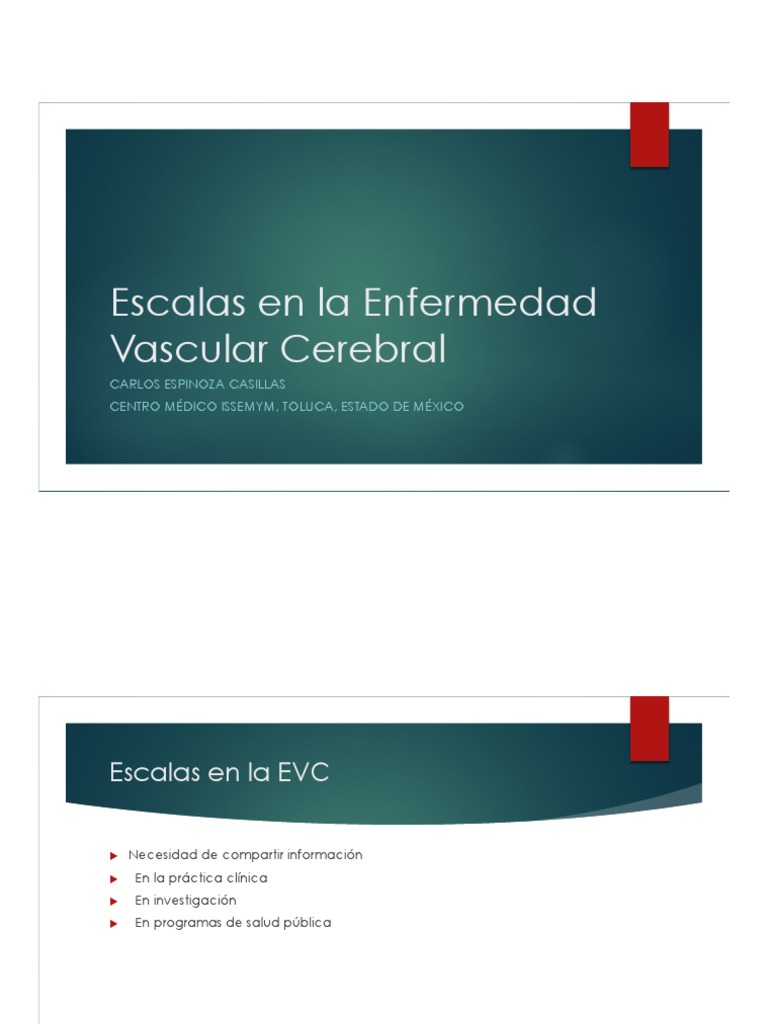 Escalas en Enfermedad Vascular Cerebral 12.45 PDF | PDF