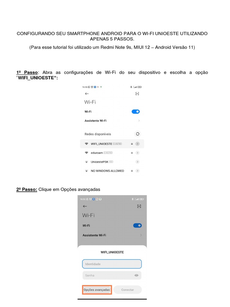 Tutorial Configuracao Wifi Android | PDF