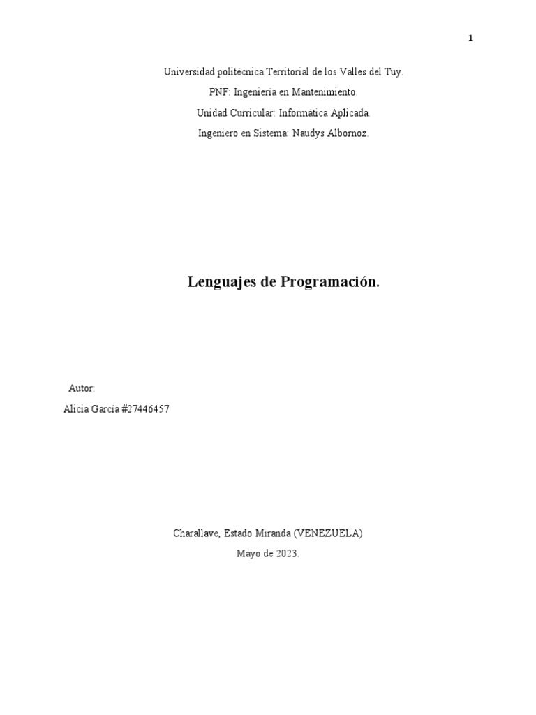 Los Lenguajes De Programacion Pdf Lenguaje De Programación 2214