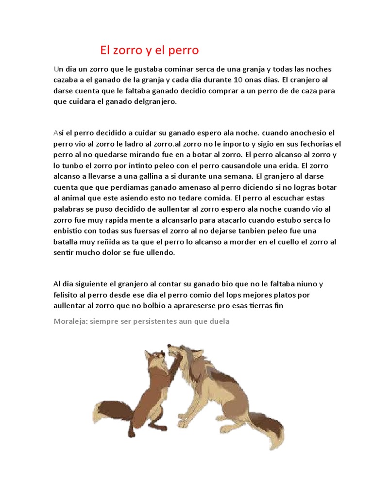 El zorro y el perro.docx | PDF