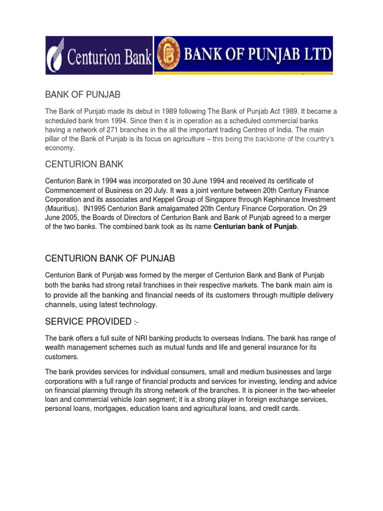 Centurion Bank of Punjab | PDF | Banks | Loans