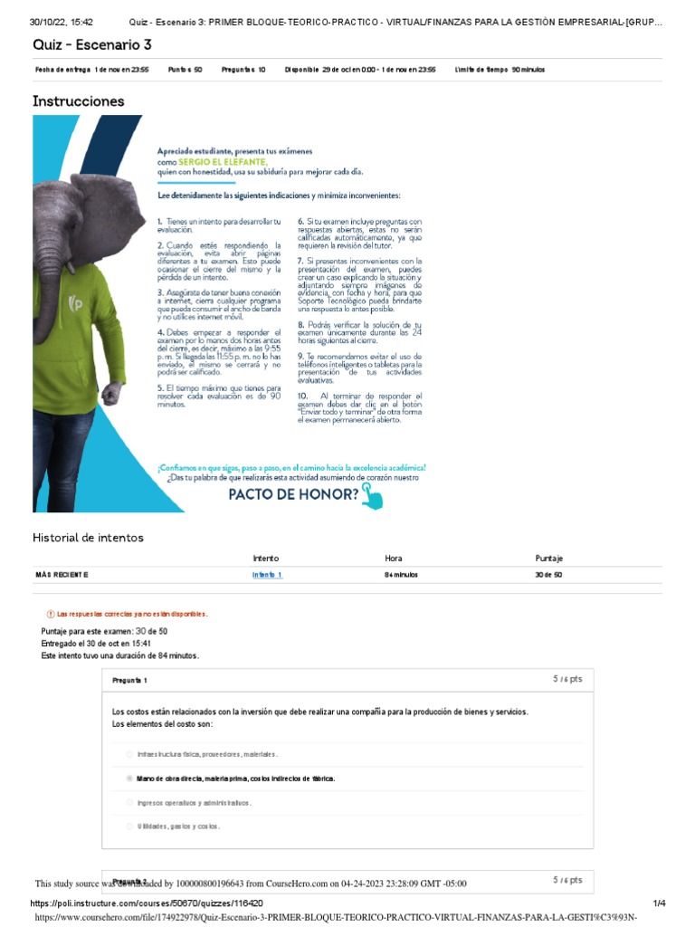 Quiz Escenario 3 PRIMER BLOQUE TEORICO PRACTICO VIRTUAL FINANZAS PARA LA GESTI N EMPRESARIAL G ...