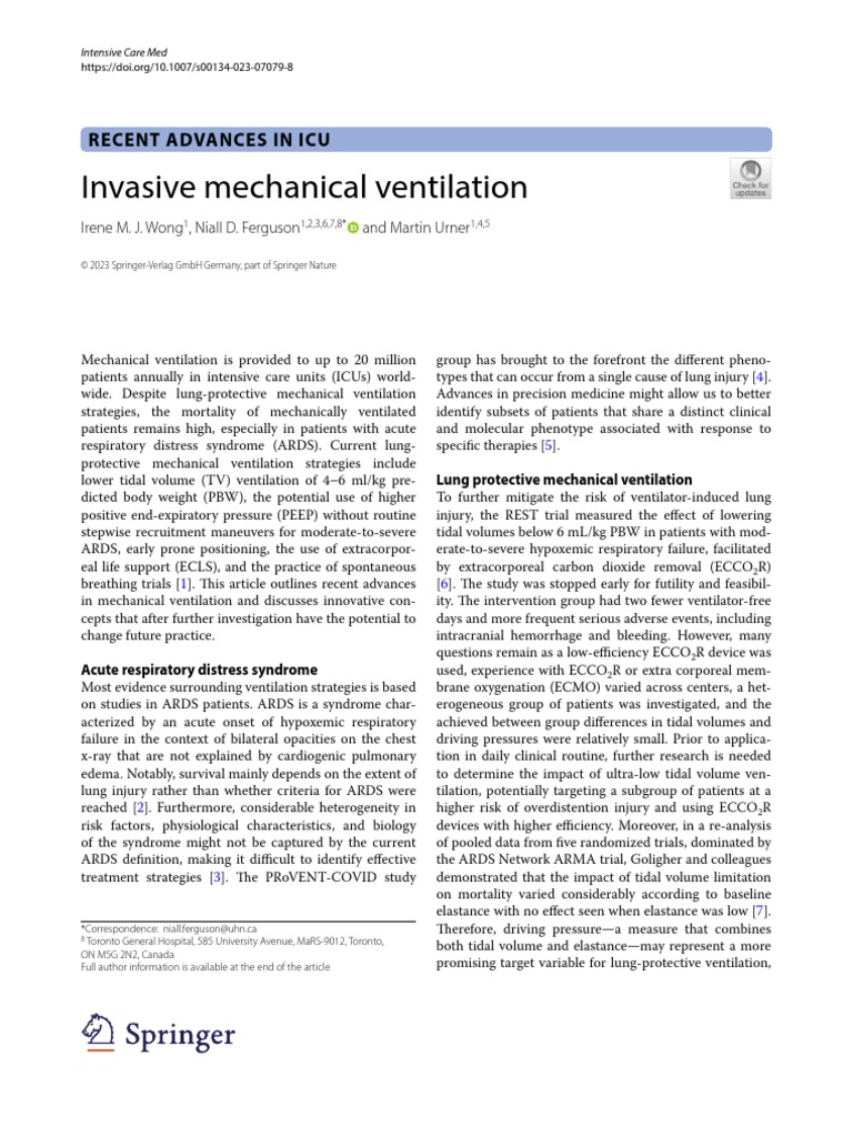 Invasive Mechanical Ventilation PDF | PDF