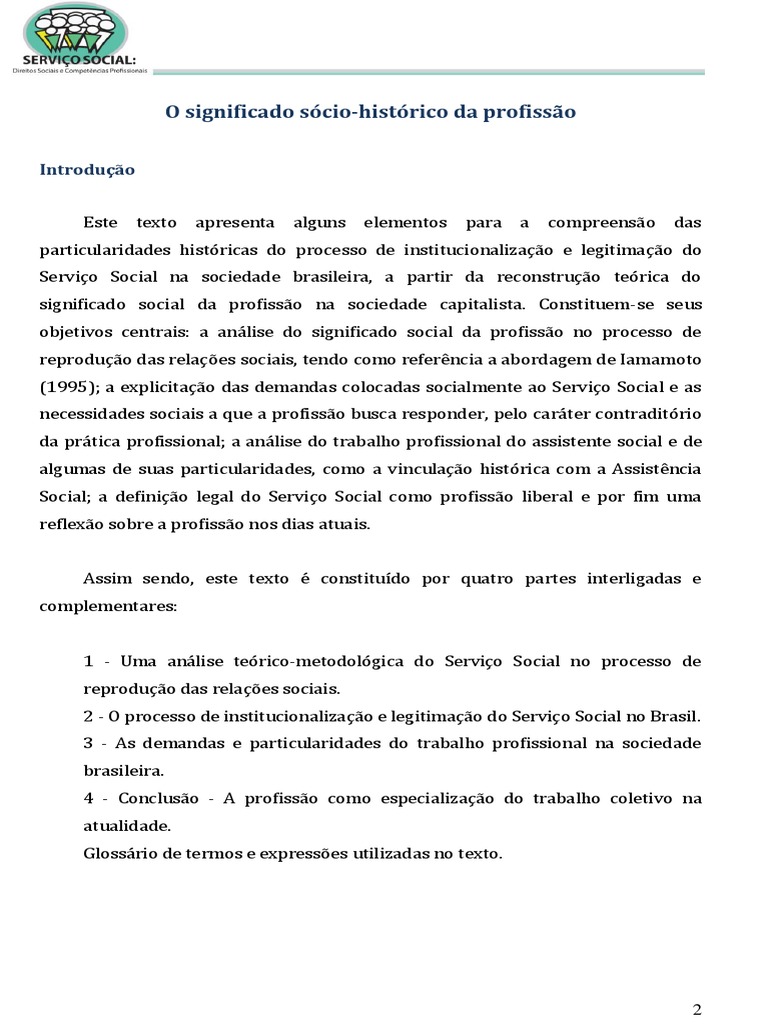 Significado Sócio-Histórico do Serviço Social | PDF