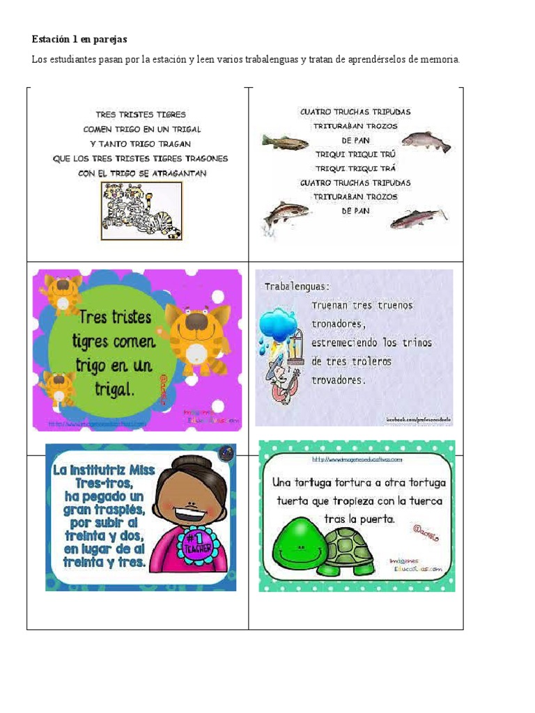 Trabalenguas Con TR | PDF