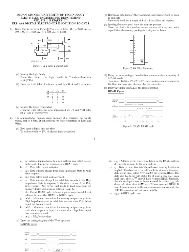 Cat 1 Solution | Download Free PDF | Computer Memory | Random Access Memory