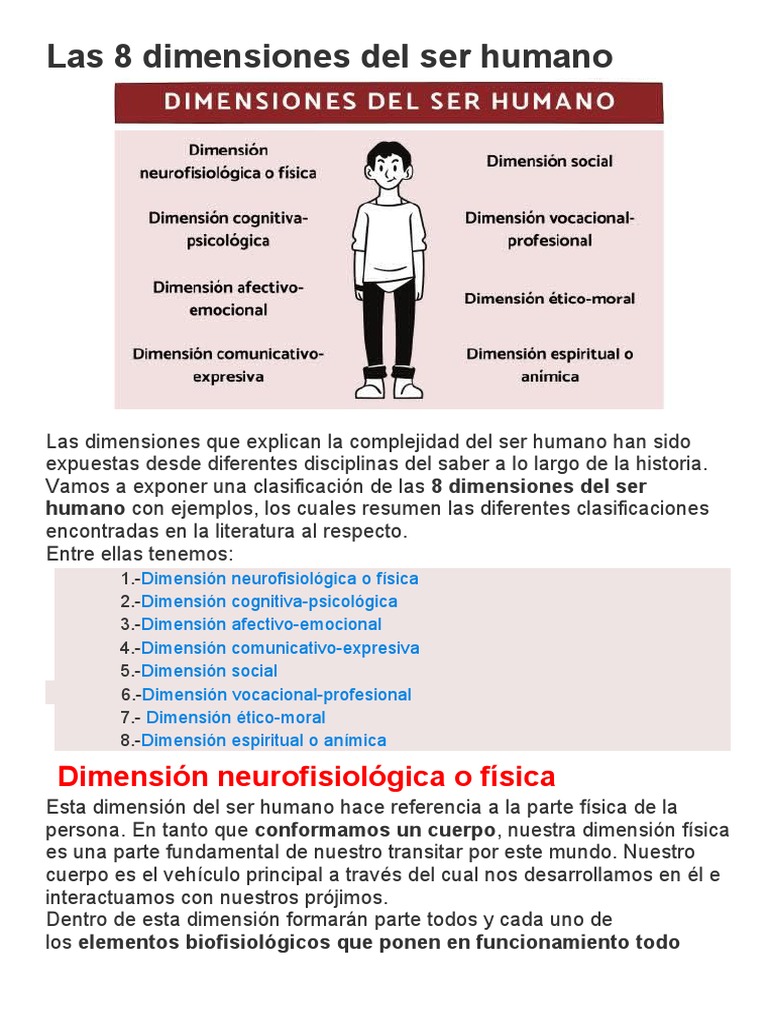 Ocho dimensiones del ser humano | PDF