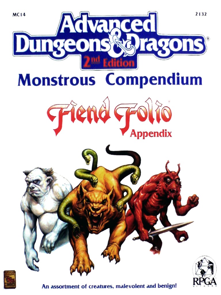 TSR Inc - AD&D 2nd Edition - Monstrous Compendium - Fiend Folio ... TSR Inc - AD&D 2nd Edition - Monstrous Compendium - Fiend Folio ...