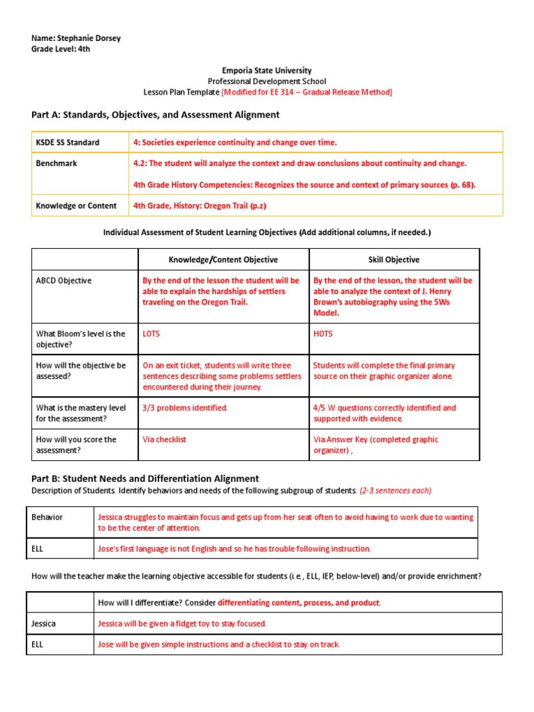 Oregon Trail Analysis Lesson Plan | PDF