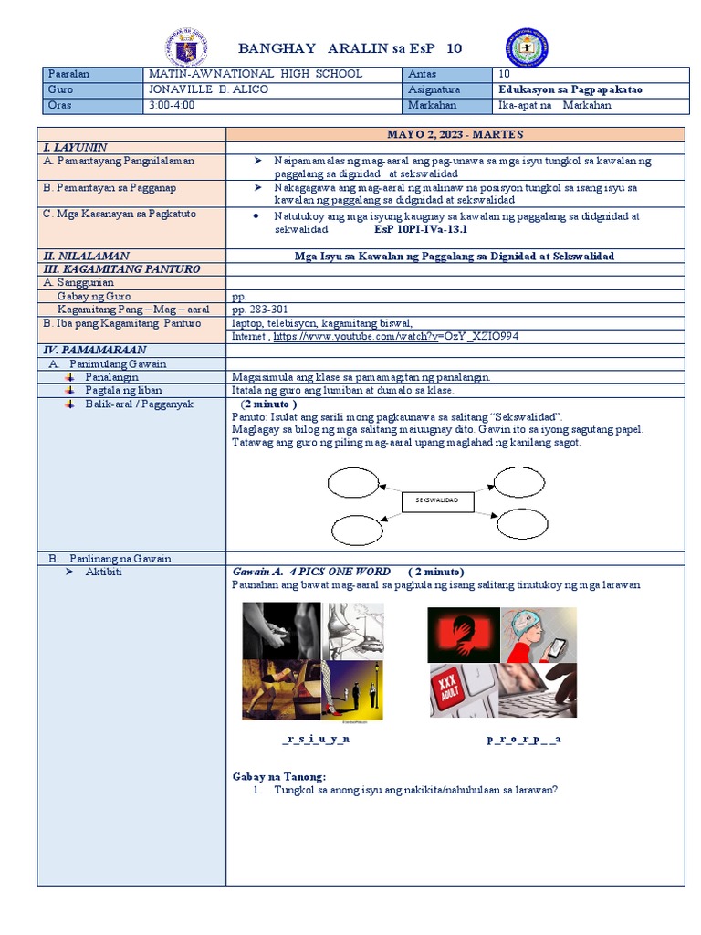Banghay Sa EsP10 | PDF
