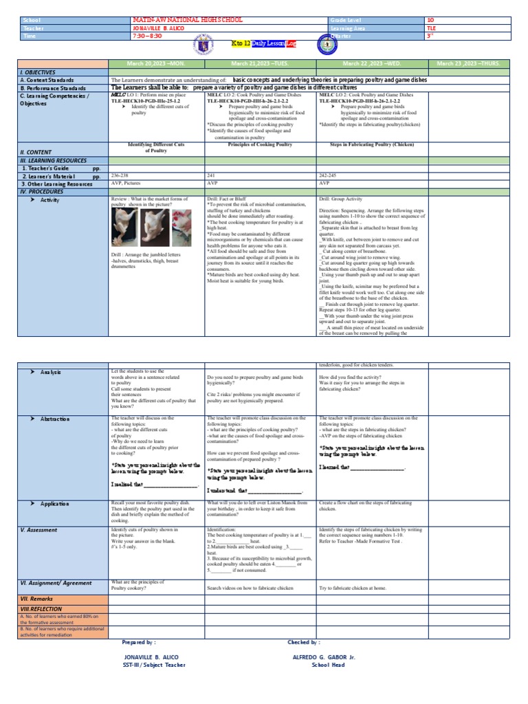 Landscape New TLE 10 - Chicken LO2 | PDF | Poultry | Chicken