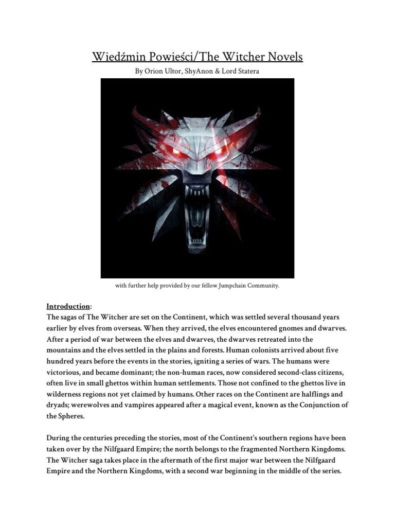 The Witcher Novels JumpChain PDF | PDF