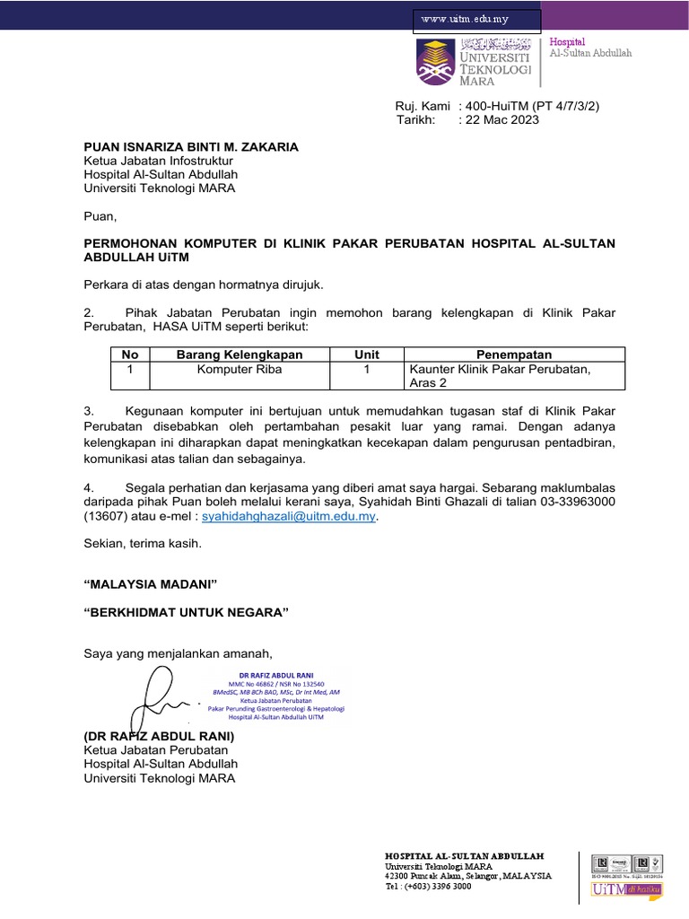 Permohonan Komputer Riba - Klinik Perubatan PDF | PDF